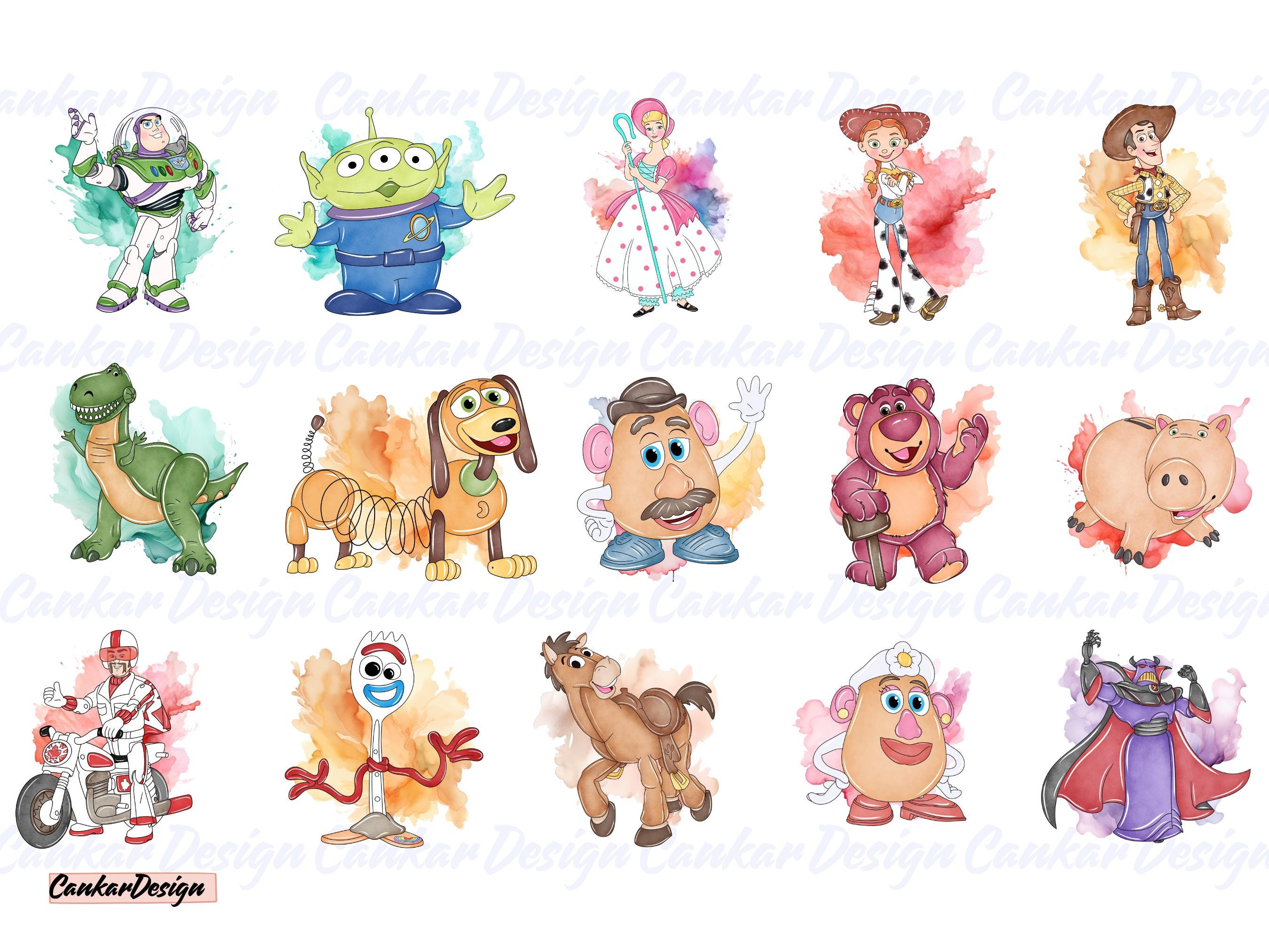 Watercolor Toy Story Png Bundle, Watercolor Backround, Toy Story ...
