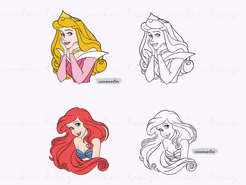 Princess Svg Bundle, Princess Silhouette Svg Files,bundle Princess ...