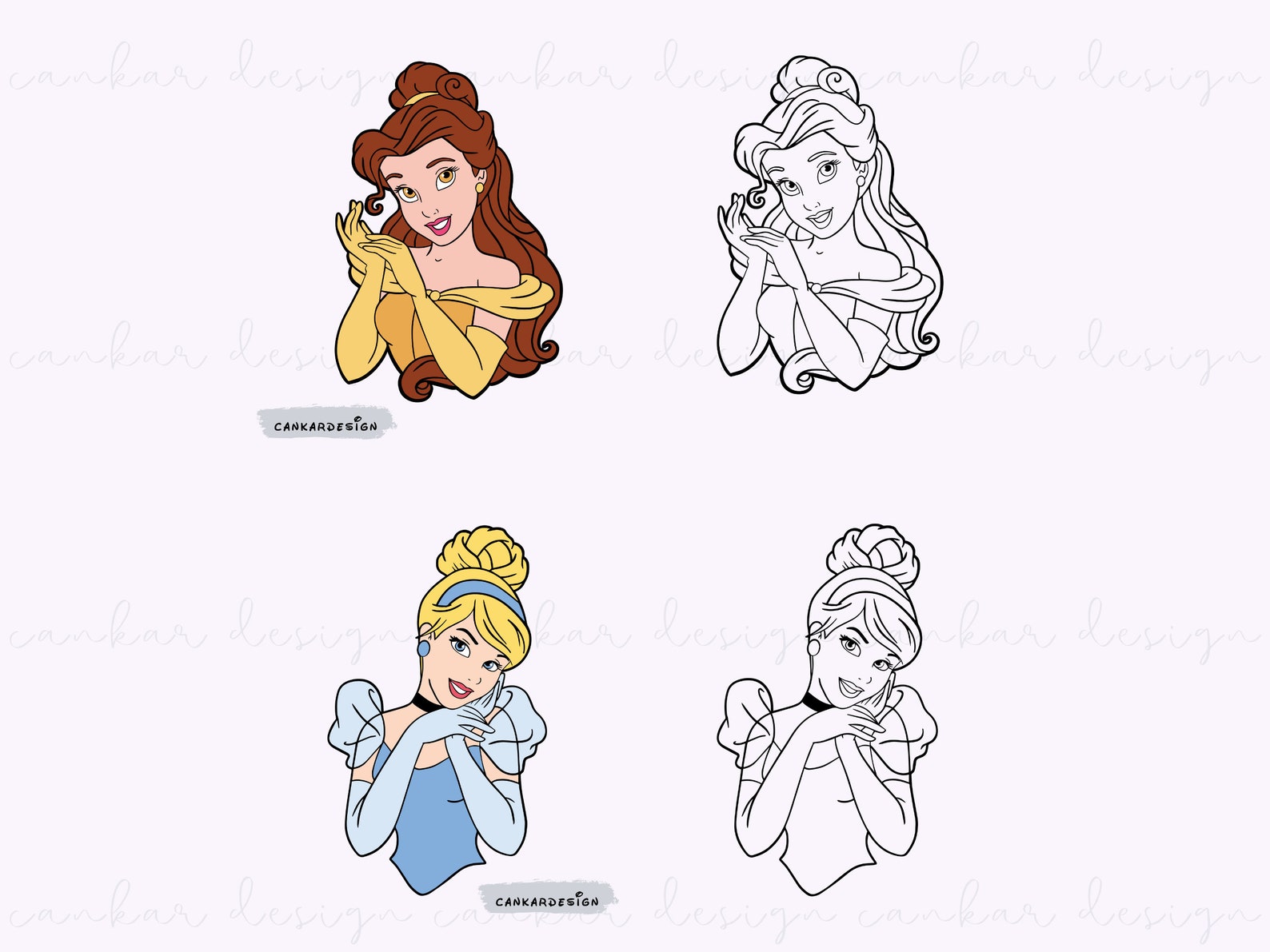 Princess Svg Bundle, Princess Silhouette Svg Files,bundle Princess ...