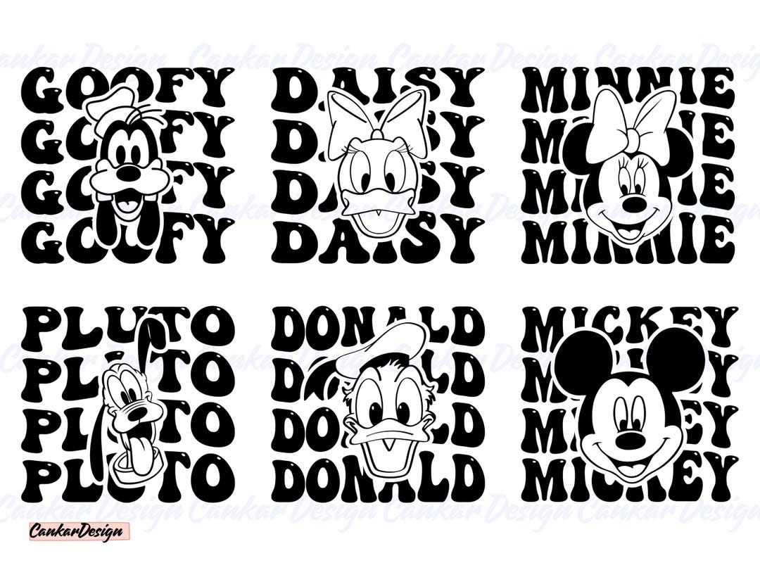 Mouse and Friends Head Silhoutte Png Bundle, Mouse and Friends Clipart ...