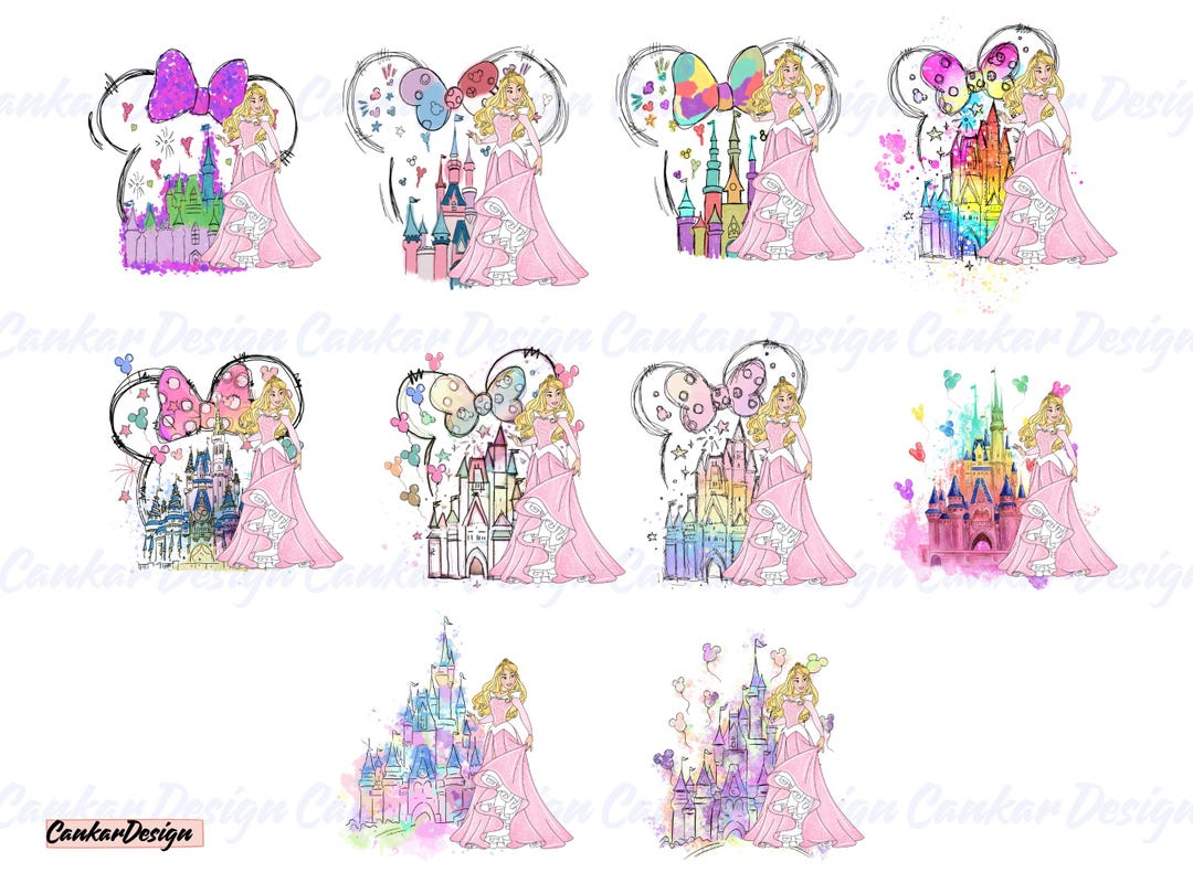 Watercolor Princess Aurora Png Bundle, Princess Png, Aurora Clipart ...