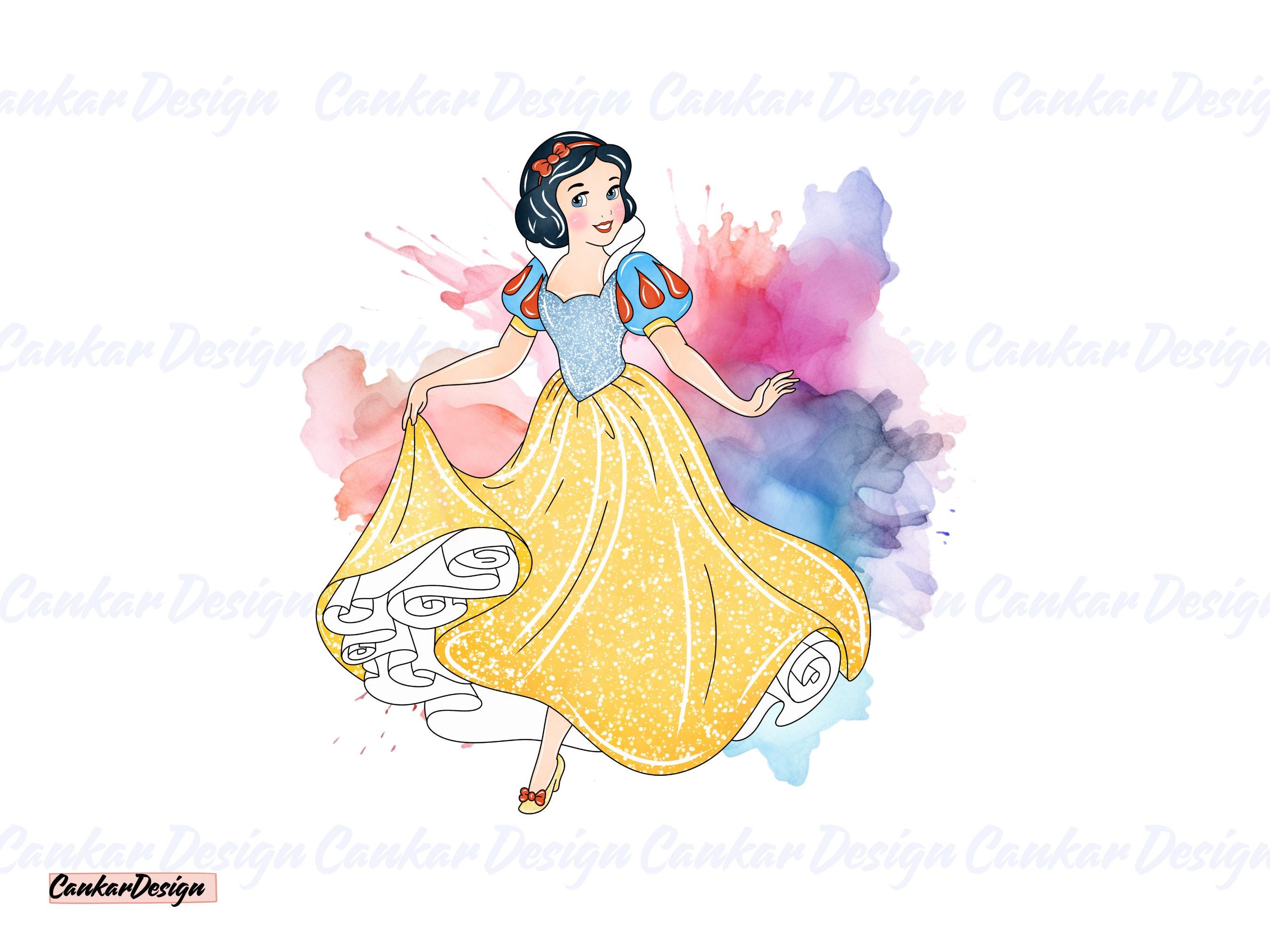 Watercolor Snow White Characters Png Bundle, Watercolor Snow White ...