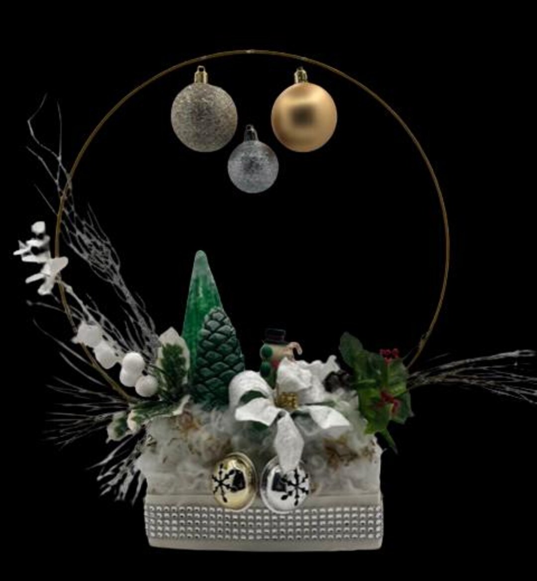 Christmas Scene Table Centerpiece, Handmade, Christmas Decor, Christmas ...