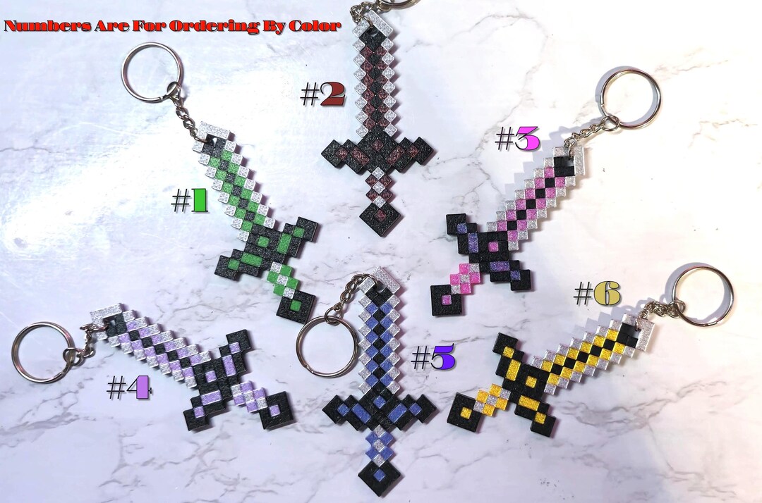 Pixel Sword Keychain: Gamer-inspired Plastic Accessories - Etsy