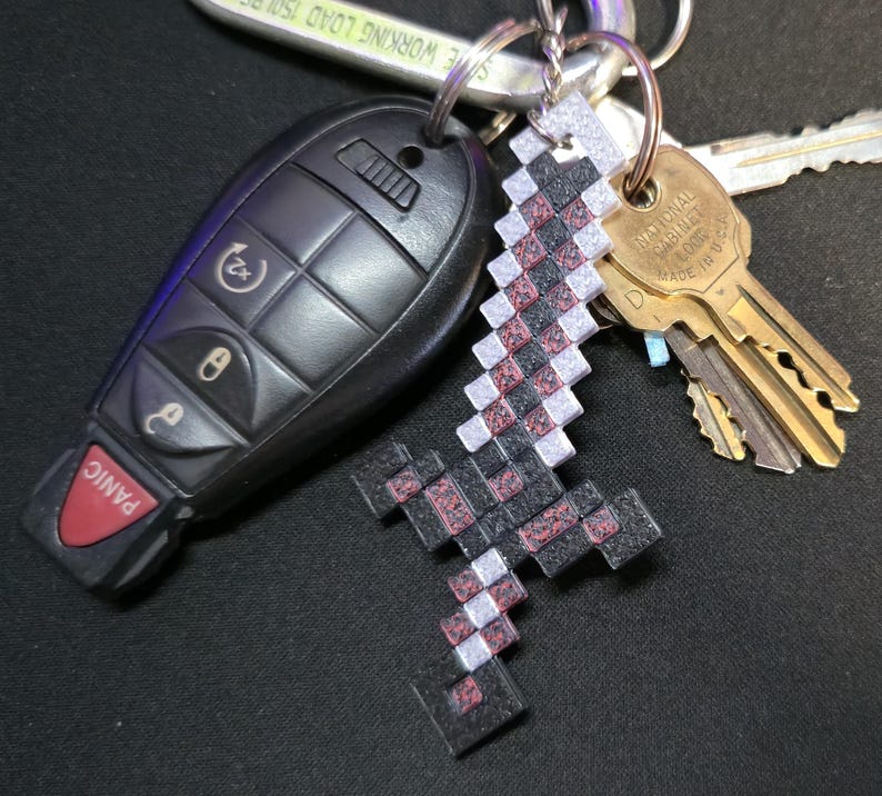 Pixel Sword Keychain: Gamer-inspired Plastic Accessories - Etsy