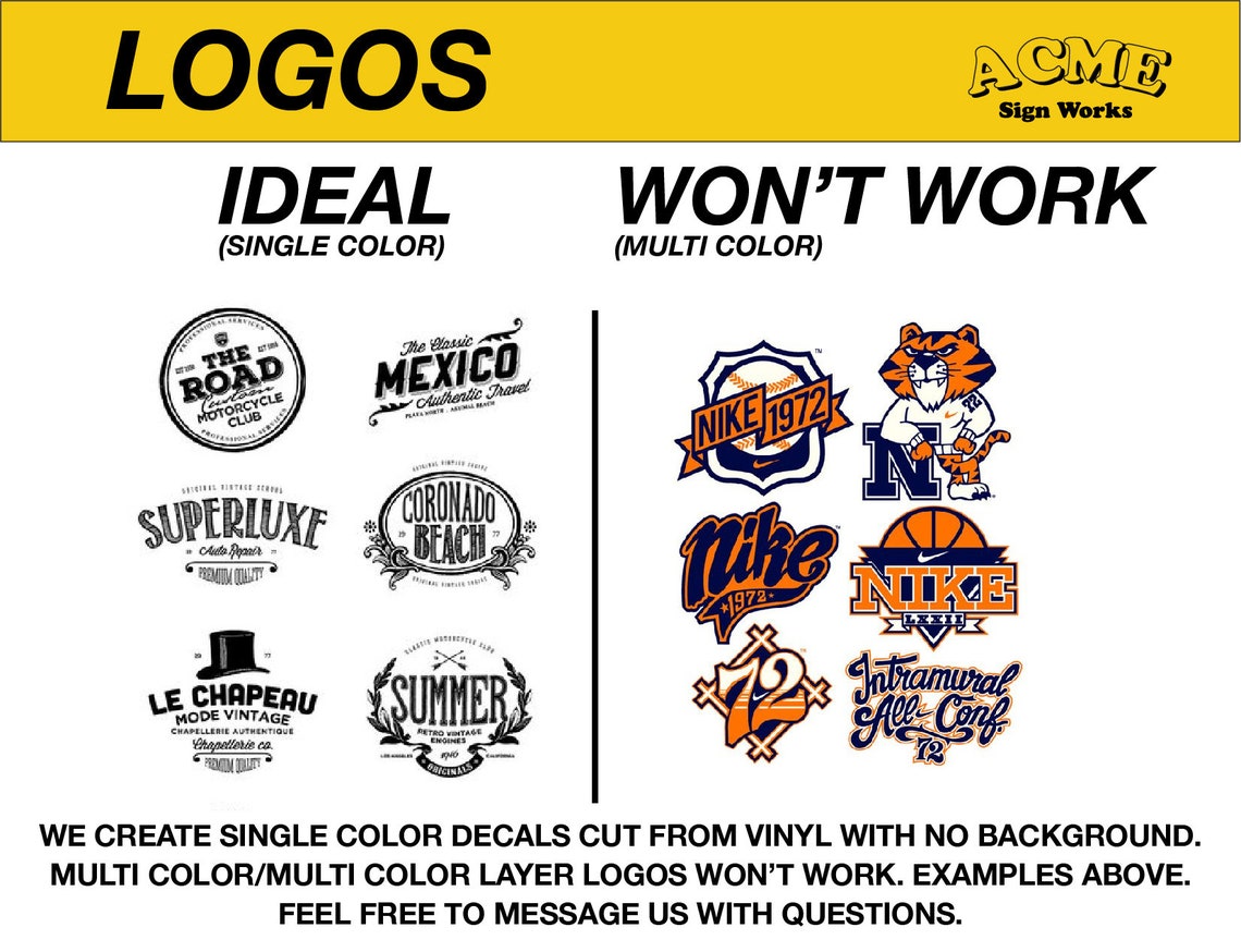 Custom Logo Decal / Your Business Logo - Etsy
