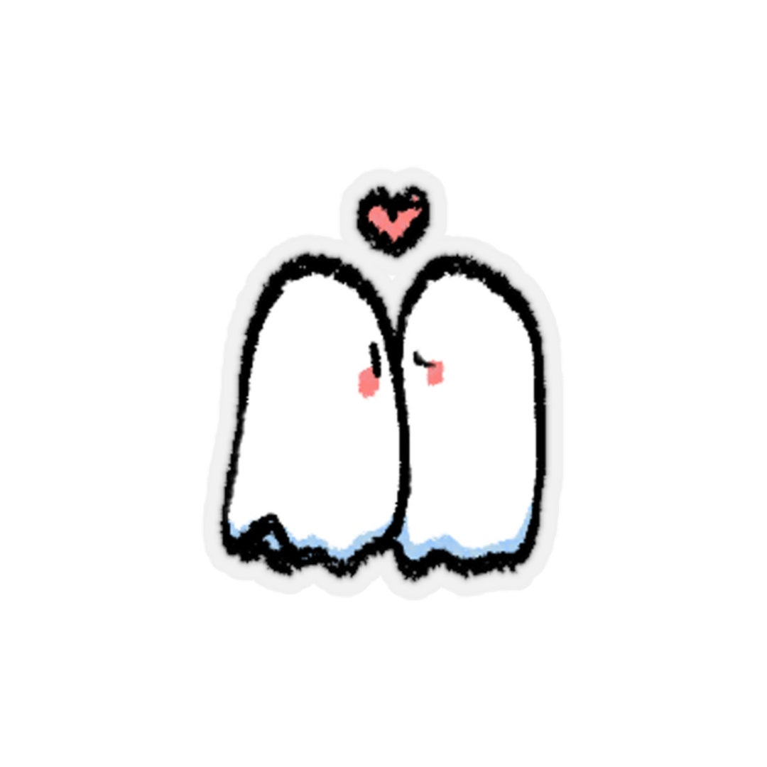 Cute Couple Ghosts Kissing Vinyl Sticker - Etsy
