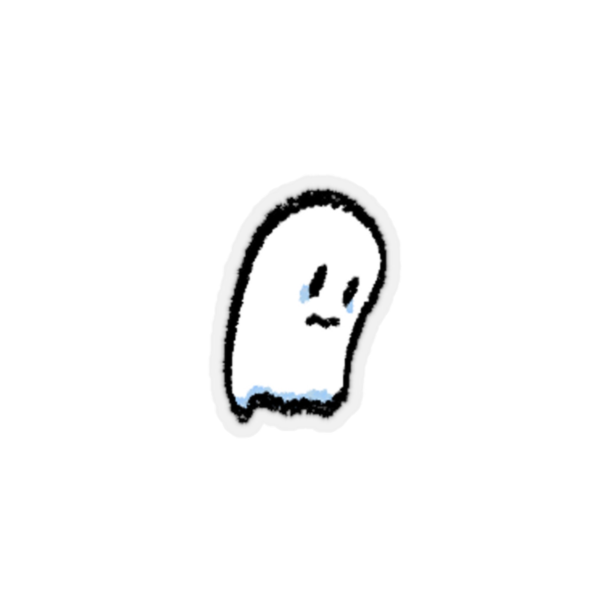 Cute Crying Sad Ghost Vinyl Sticker Simple Kawaii - Etsy