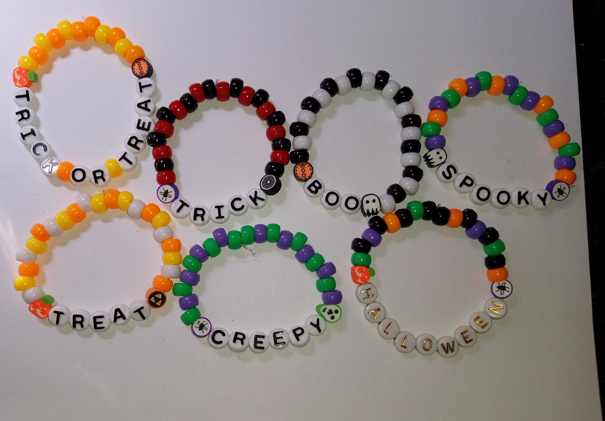 Halloween Bracelets, Classroom Favors, Party Favors, Trick or Treat ...