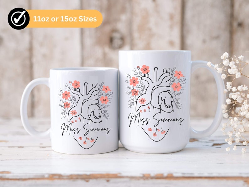 Personalized Heart Mug: Cardiologist/nurse Gift, Medical Decor - Etsy