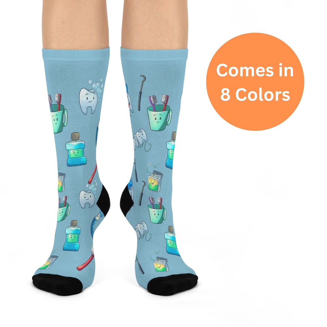 Funny Dental Socks, Custom Dentist Thank You Gift, Dental Hygiene Gifts ...