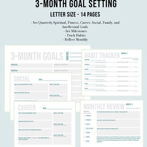3 Month Goal Setting Print Out With Habit Tracker - Etsy