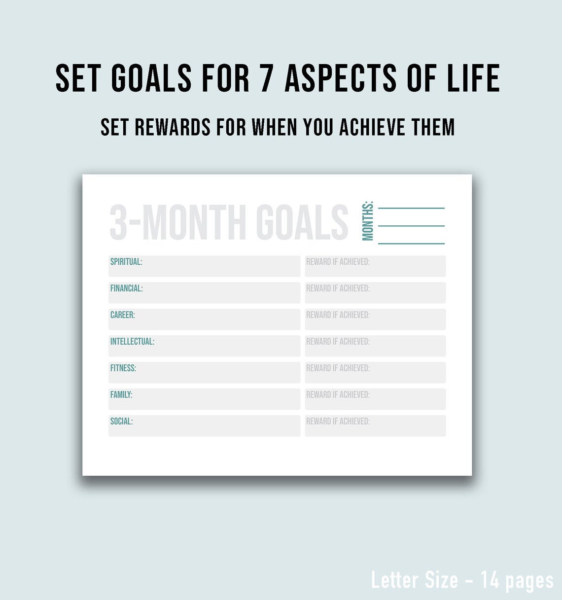 3 Month Goal Setting Print Out With Habit Tracker - Etsy