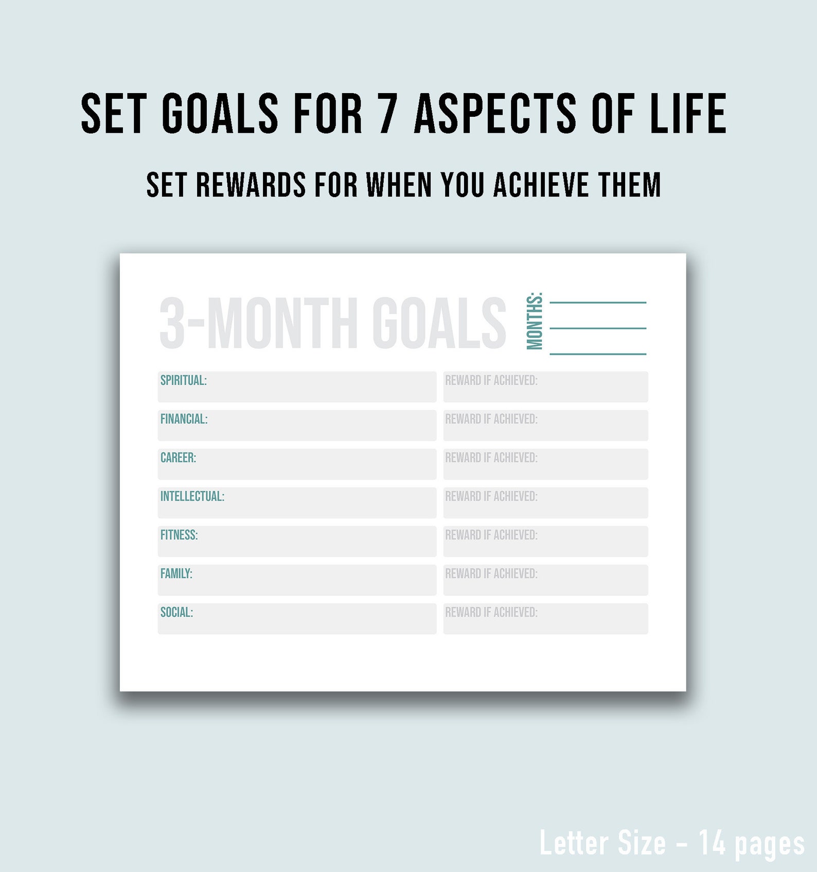 3 Month Goal Setting Print Out With Habit Tracker - Etsy