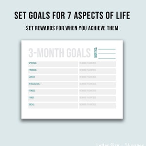 3 Month Goal Setting Print Out With Habit Tracker - Etsy
