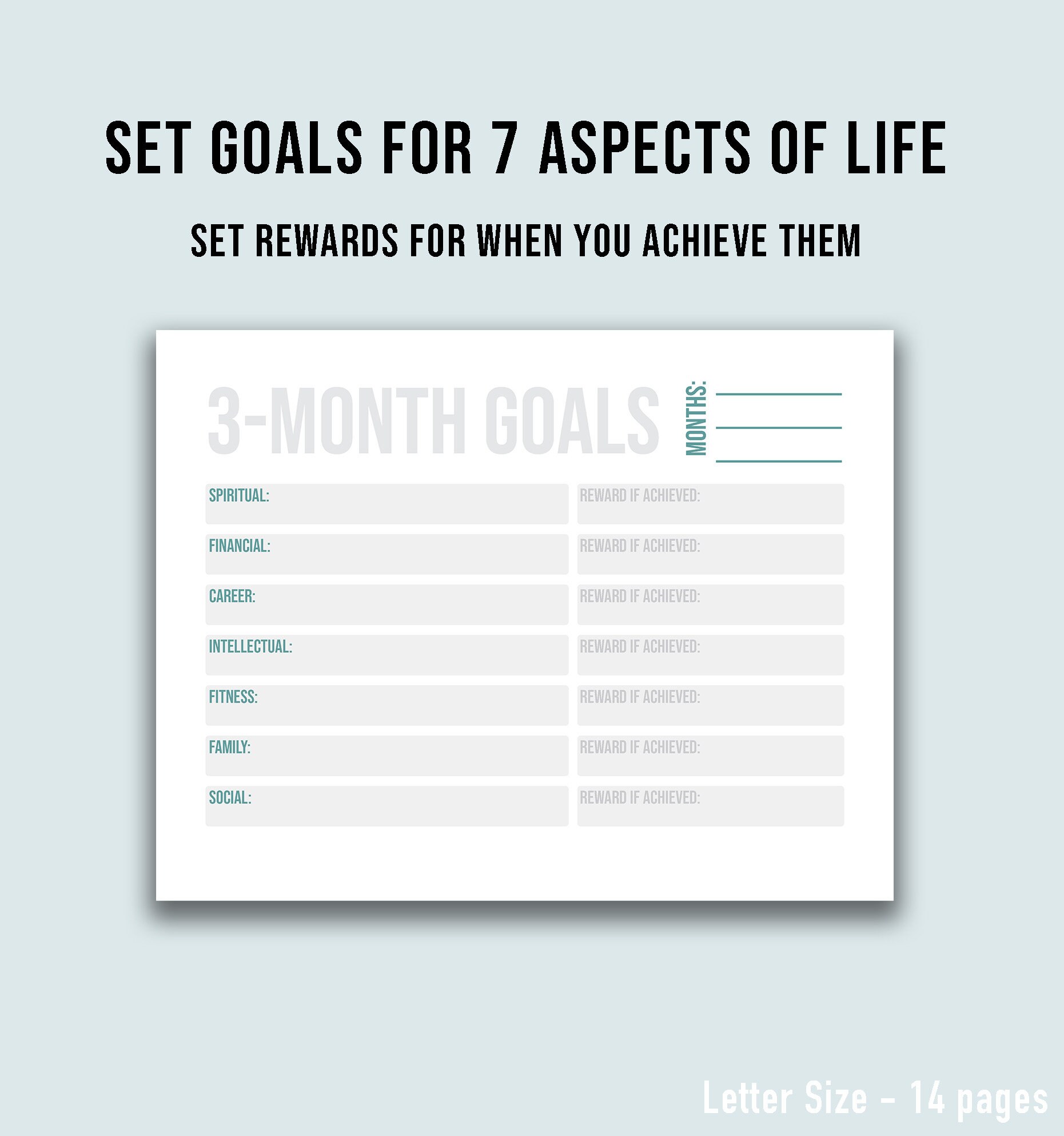 3 Month Goal Setting Print Out With Habit Tracker - Etsy