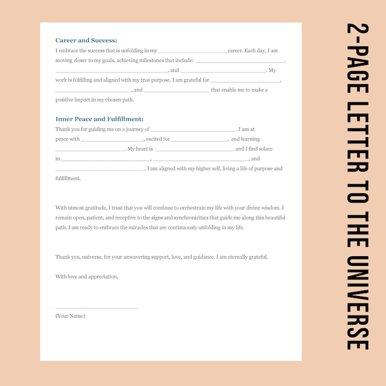 Manifestation Scripting Letter - Etsy