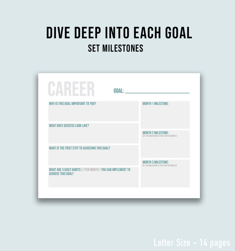 3 Month Goal Setting Print Out With Habit Tracker - Etsy