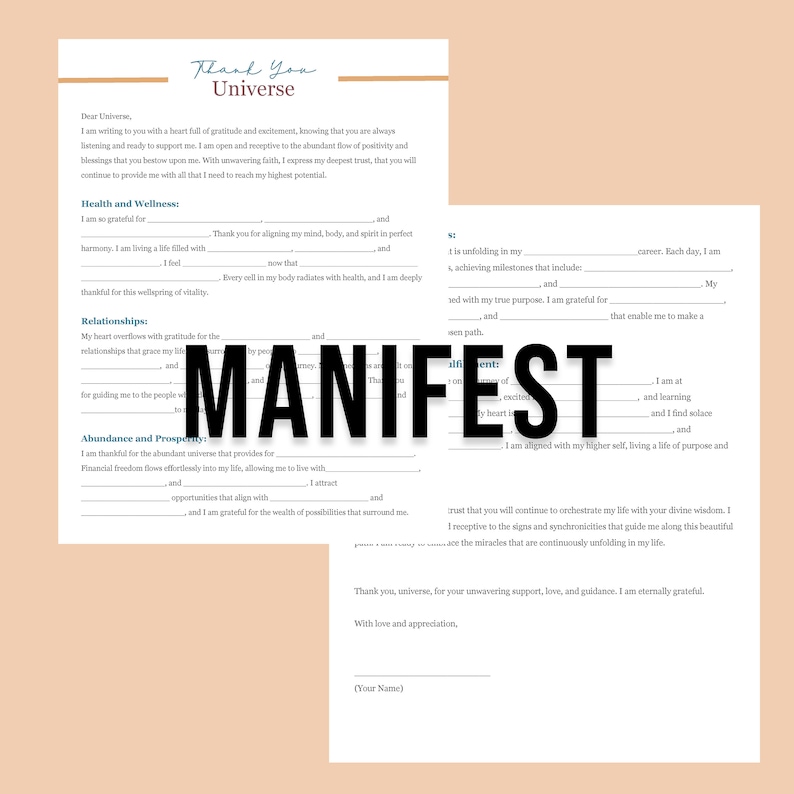 Manifestation Scripting Letter - Etsy