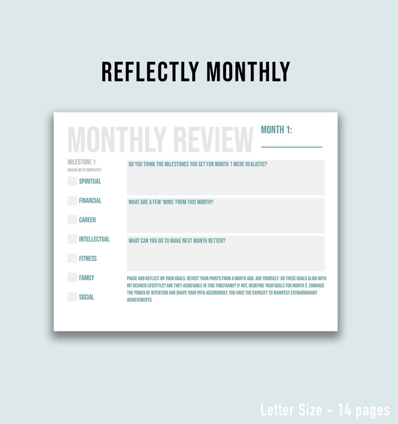 3 Month Goal Setting Print Out With Habit Tracker - Etsy