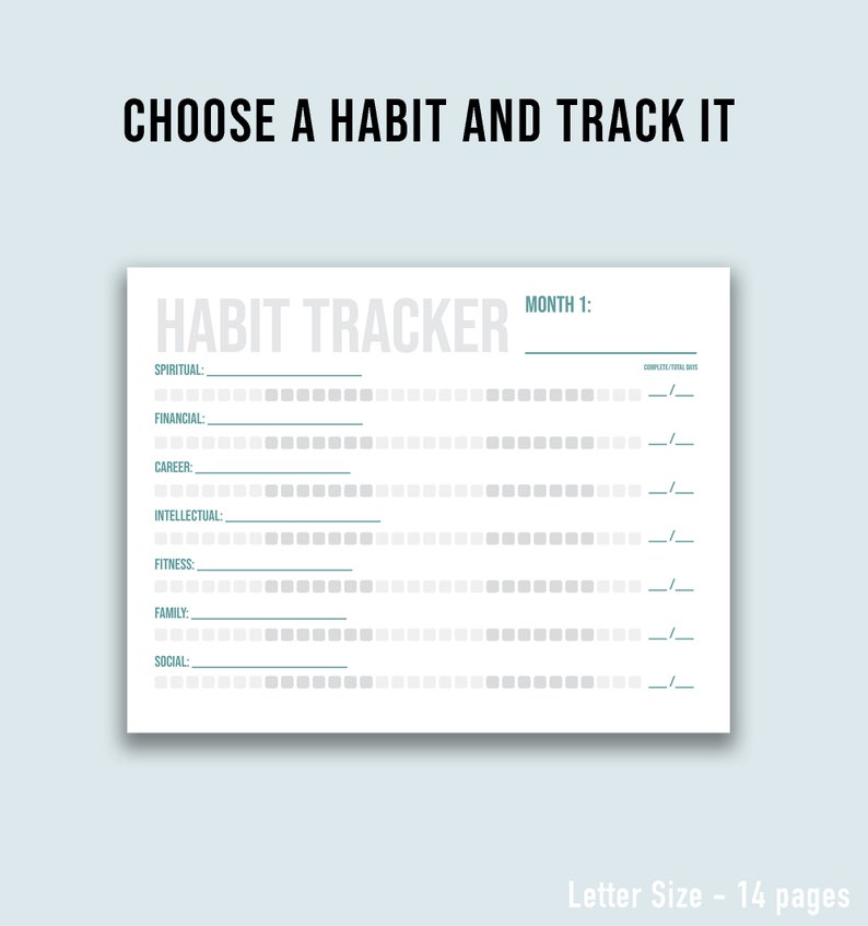 3 Month Goal Setting Print Out With Habit Tracker - Etsy