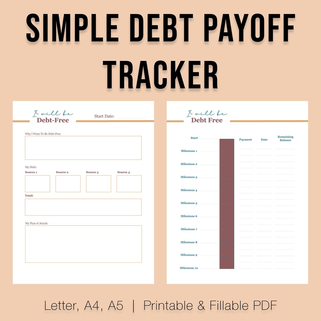 Simple Debt Pay-off Tracker - Etsy