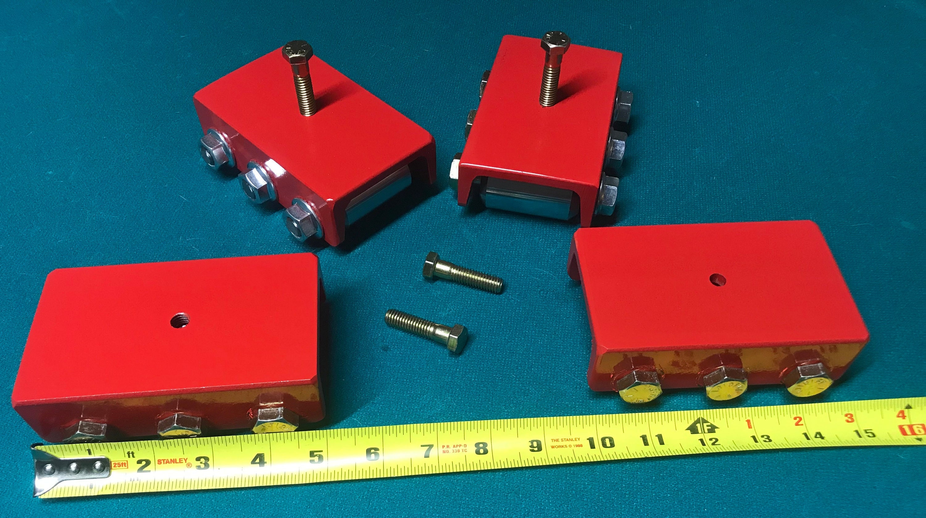 4 Machine Skates / Machine Moving Dollies. Solid Steel Rollers With 5 ...