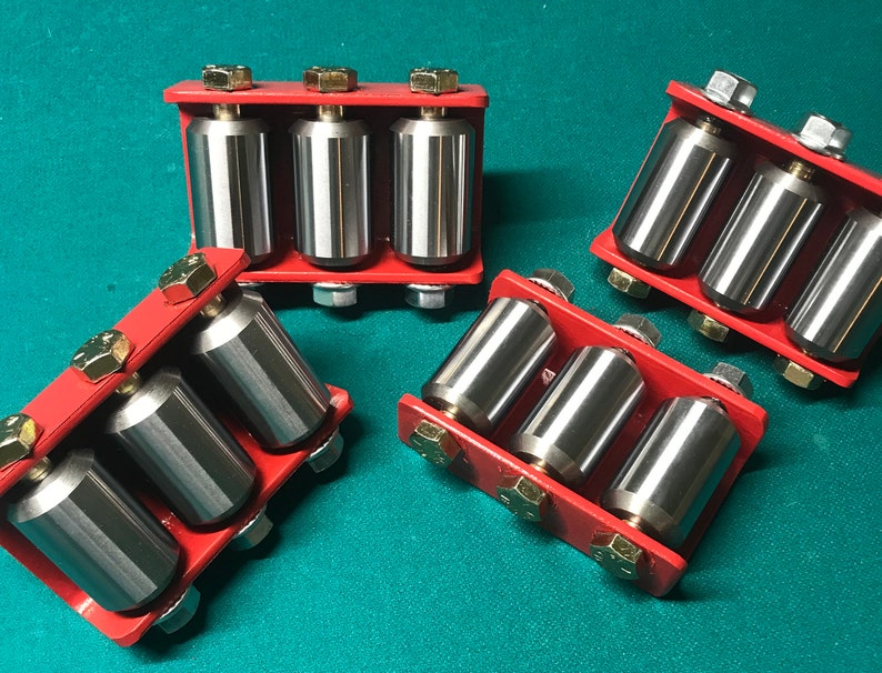 4 Machine Skates / Machine Moving Dollies. Solid Steel Rollers With 5 ...