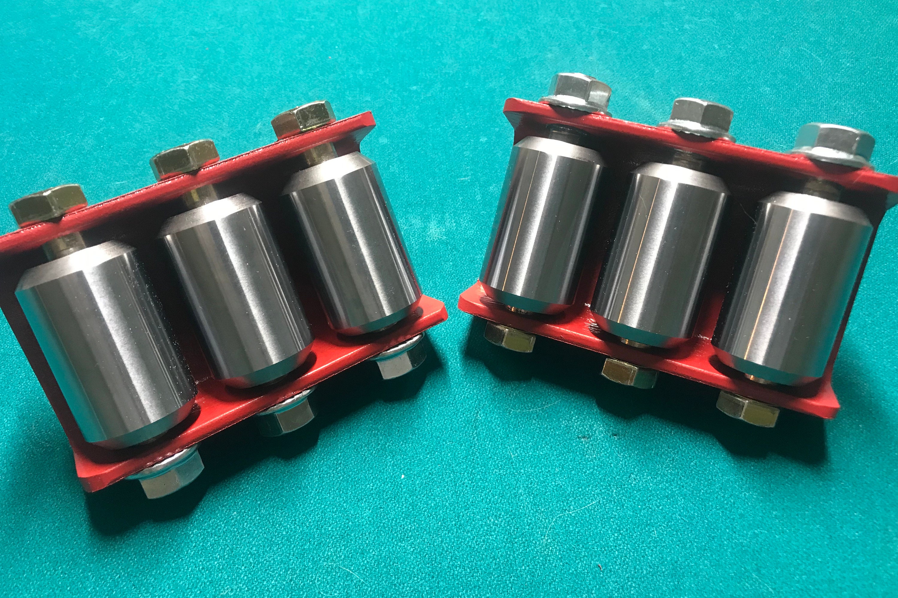 4 Machine Skates / Machine Moving Dollies. Solid Steel Rollers With 5 ...