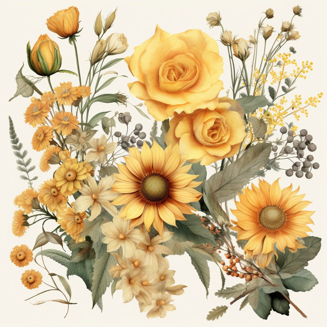 5 Pack High Quality Rustic Flowers Png, Rustic Flowers, Flowers - Etsy