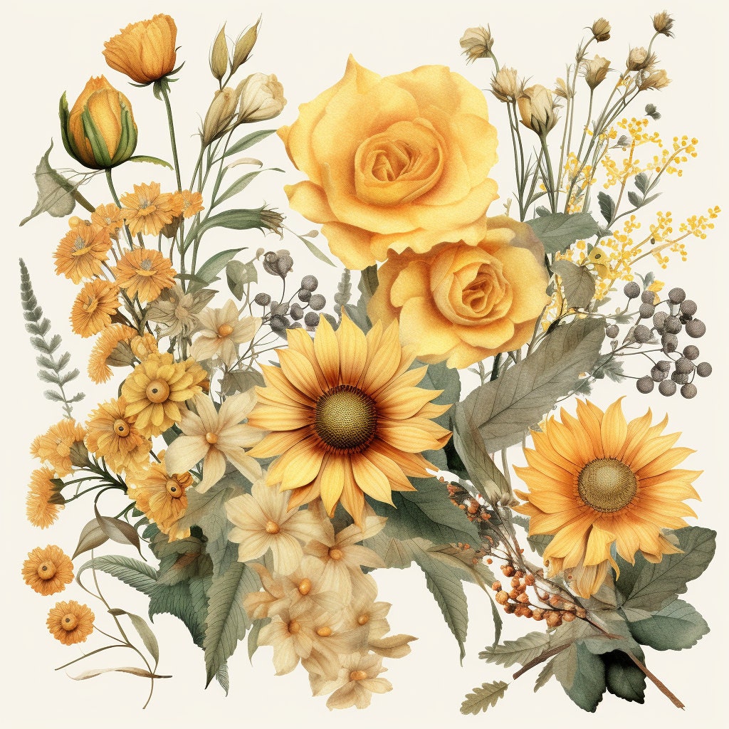 5 Pack High Quality Rustic Flowers Png, Rustic Flowers, Flowers - Etsy