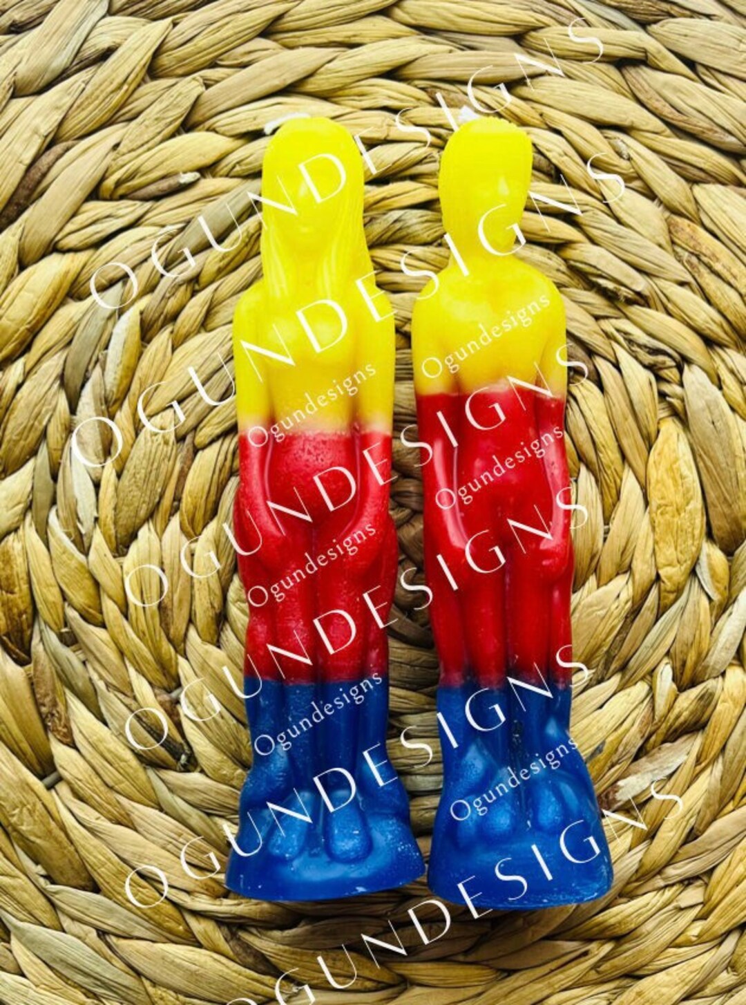 Chango Macho Good Fortune Candle Figures, Money, Female and Male ...