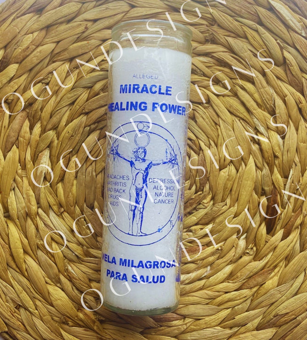 Miracle Healing Power Glass Candle, Healing Candle, Vela De Cristal De ...
