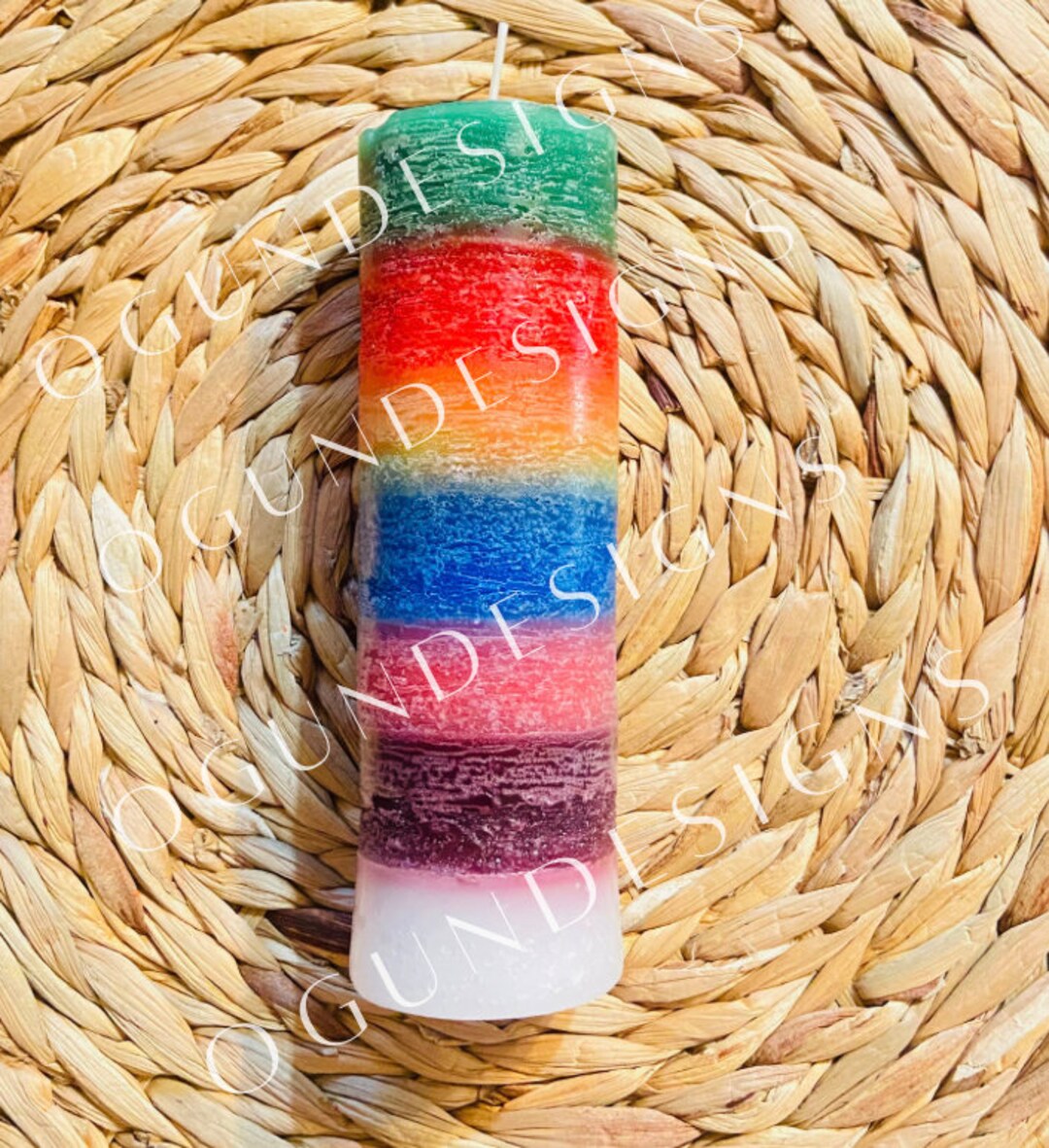 7 Color Pillars Cleansing Candle/vela Limpiadora Gigante De 7 Colores ...