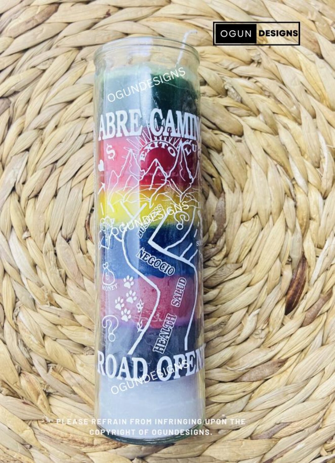 Road Opener Glass Candle, Prosperity, Abre Caminos Vela, Open Roads ...
