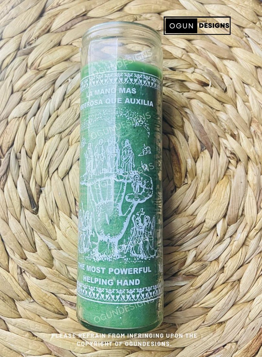 The Most Powerful Helping Hand Glass Candle, La Mano Mas Poderosa Vela ...