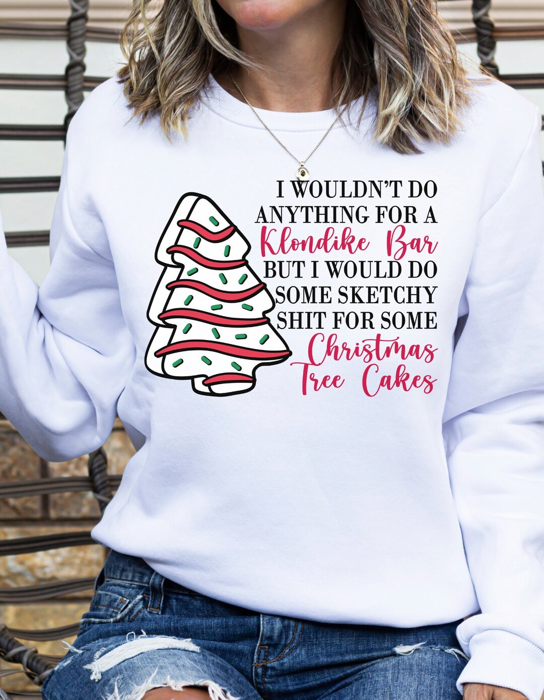 Christmas Tree Cake Sweatshirt, Christmas Cake Crewneck, Christmas Tree ...