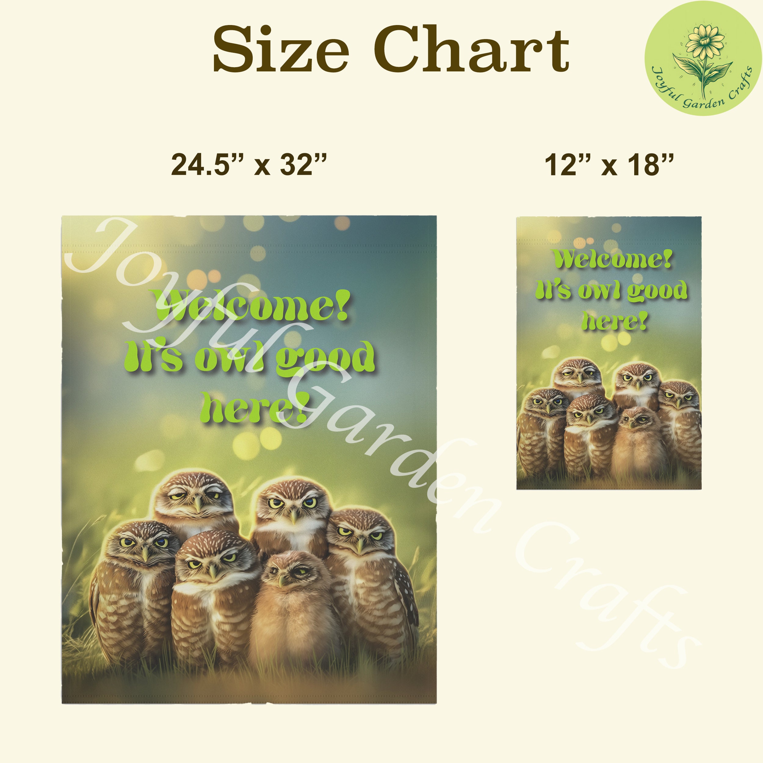 Welcome Garden Flag Cute Owl House Flag Owl Decor Gift for Owl Lover ...
