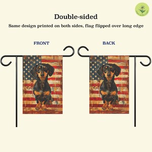 Independence Day Flag for Garden Patriotic Flag Dachshund 4th of July ...