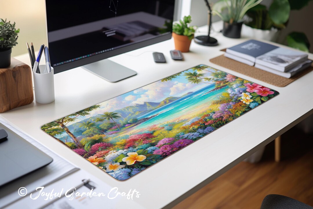 Tropical Beach Desk Mat Hawaii Summer Desk Decor - Etsy