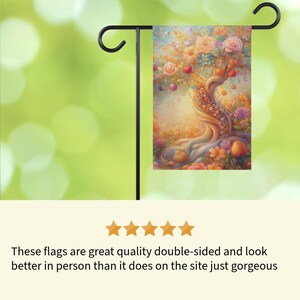 Tree of Life Garden Flag Floral House Flag Harvest Abundance Banner ...