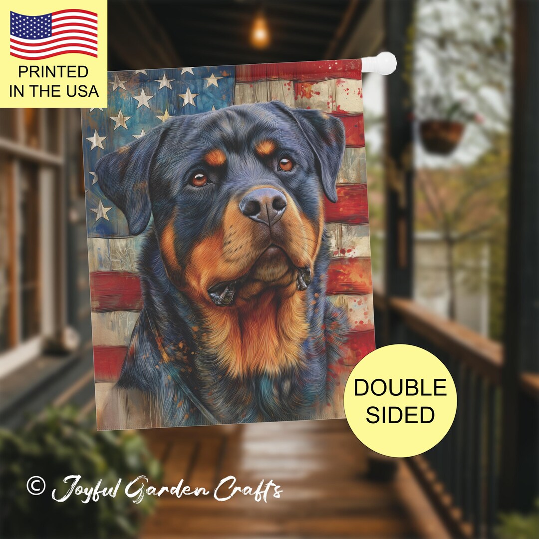 Patriotic Rottweiler Garden Flag American Flag Dog Decor - Etsy