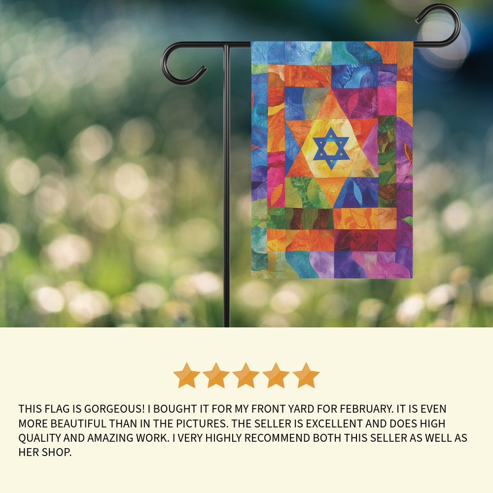 Shabbat House Flag Double Sided Jewish Holiday Garden Flag Purim ...