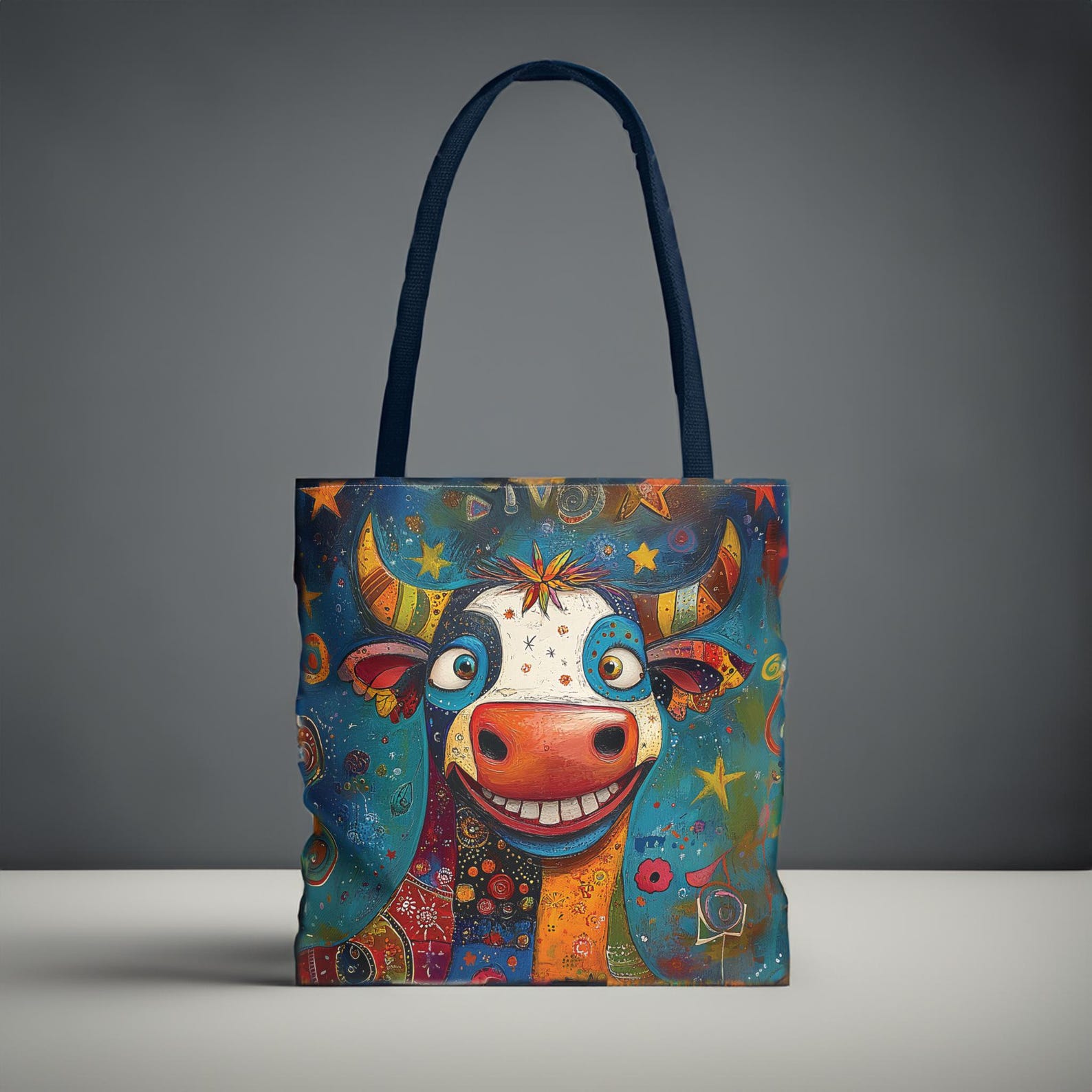 Cute Cow Bag for Boho Tote Bag Modern Large Artsy Tote Bag Funny Bull ...