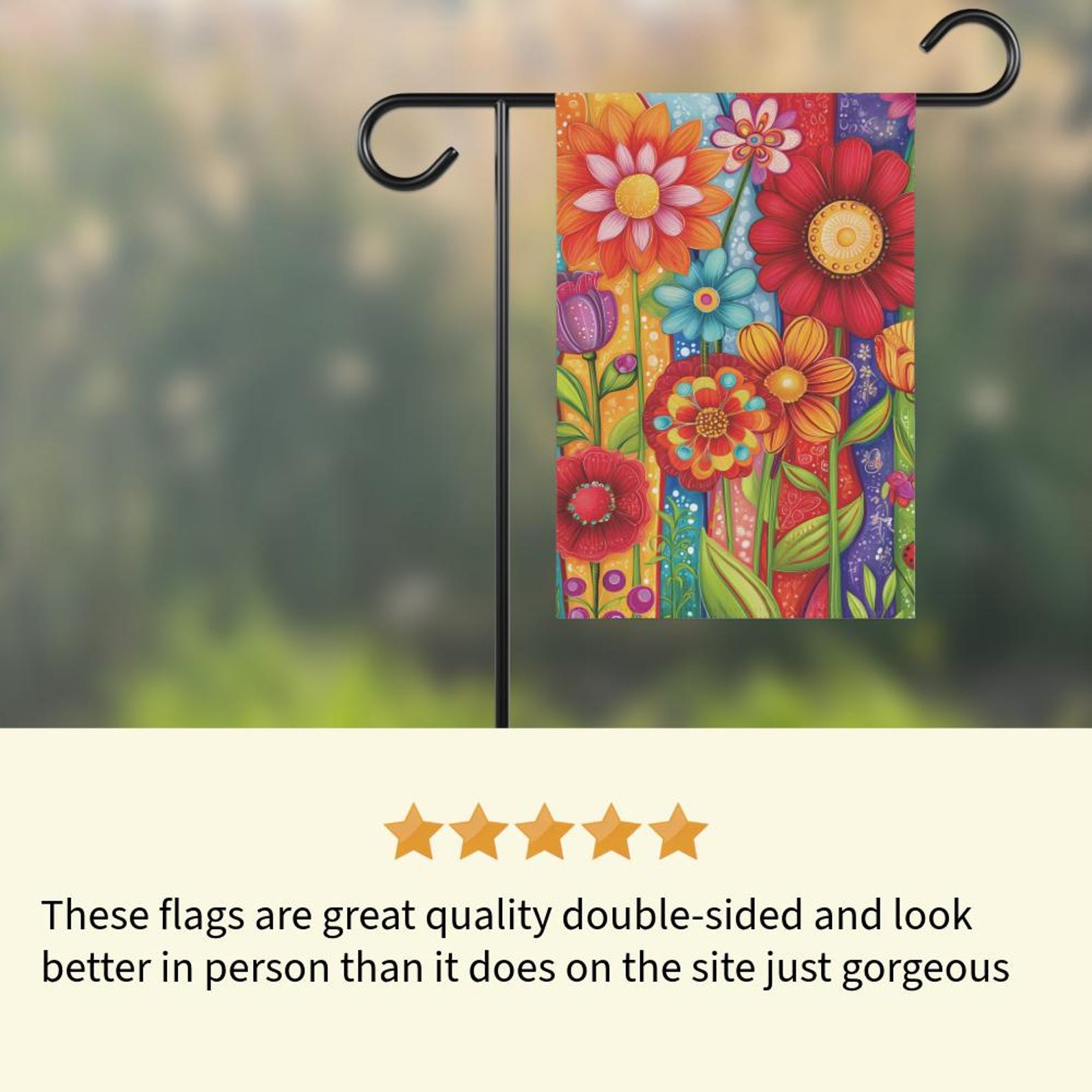 Whimsical Flower Garden Flag Vibrant Cottagecore Outdoor Decor - Etsy