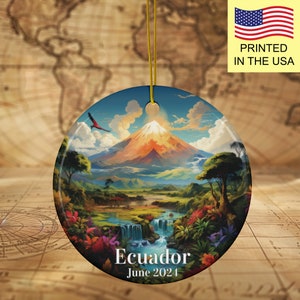 Personalized Ecuador Travel Ceramic Ornament Custom Travel Ornament ...