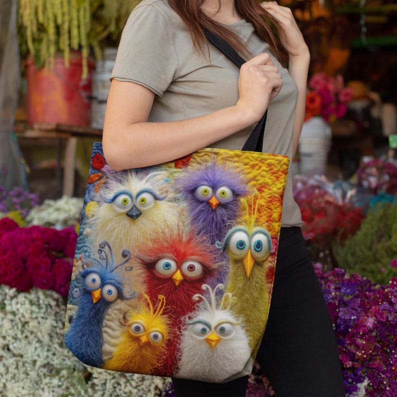Funny Chicken Tote Bag Colorful Animal Lover Gift - Etsy