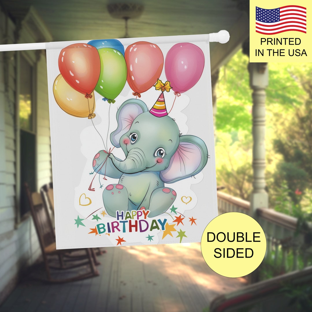 Happy Birthday Garden Flag for Kid Birthday Party Banner Double Sided ...