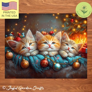 Colorful Holiday Kitten Puzzle Cozy Gift for Cat Lover Adorable Kittens ...