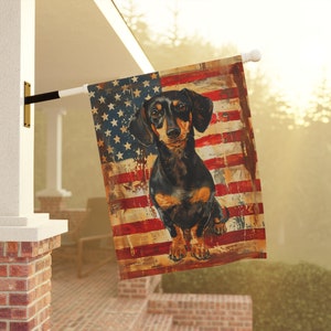 Independence Day Flag for Garden Patriotic Flag Dachshund 4th of July ...